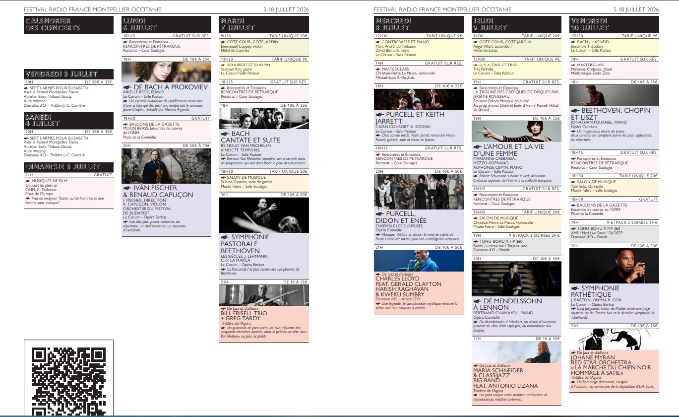 PROGRAMMATION 2026 FESTIVAL RADIO FRANCE OCCITANIE MONTPELLIER / DU 5 ...